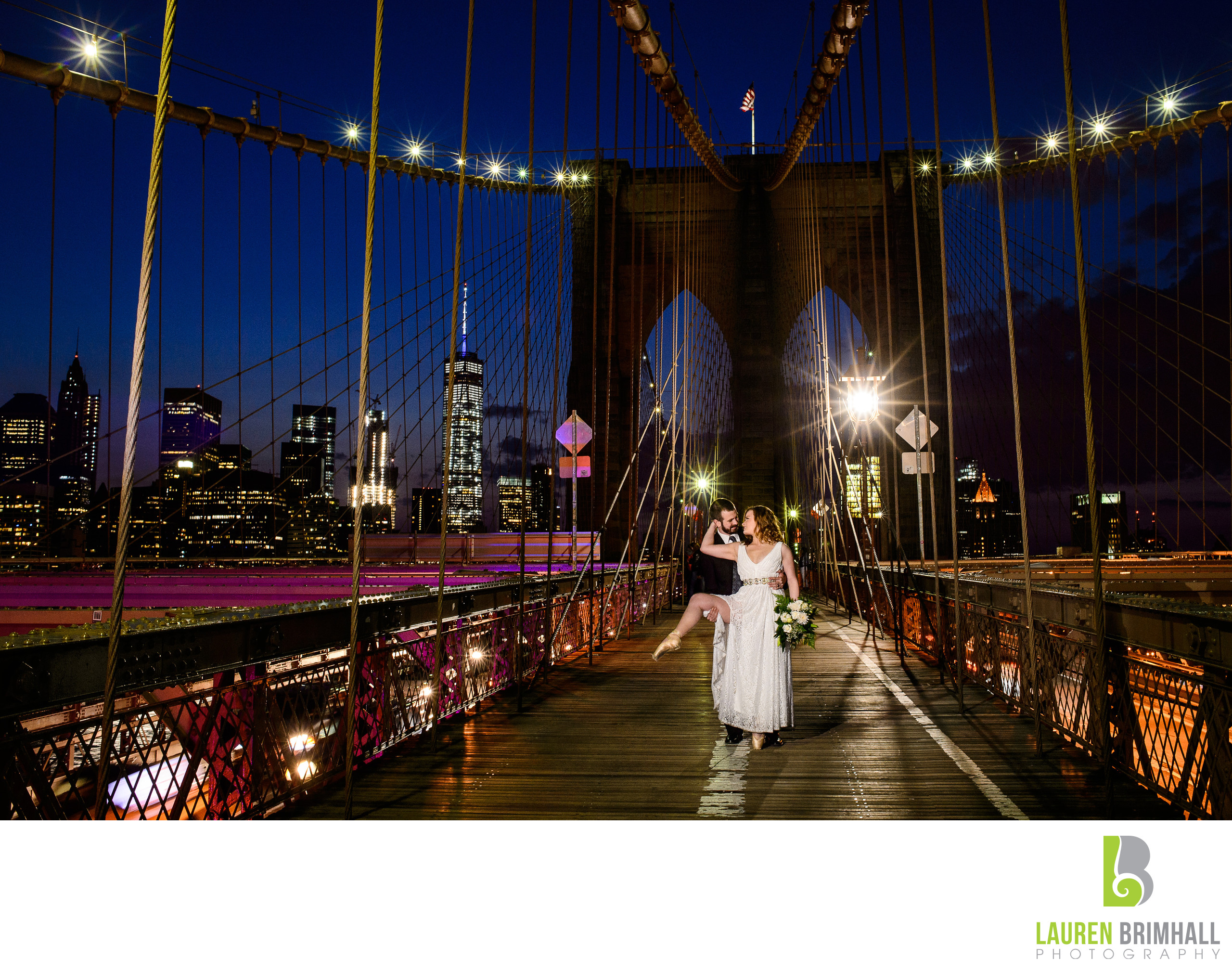 Brooklyn Bridge Wedding Portrait at Sunset - Wedding Photographers ...