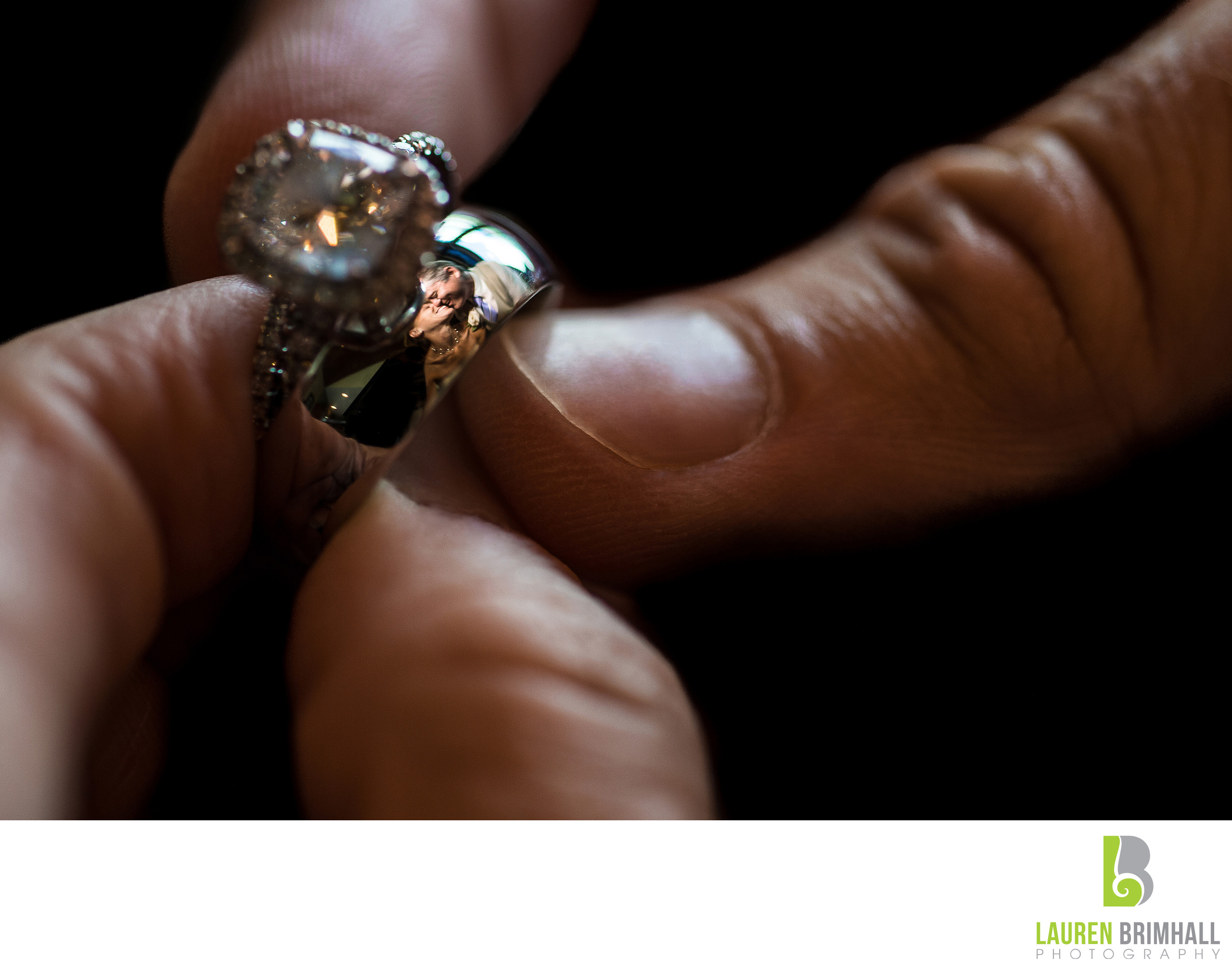 Bride and groom reflection in wedding rings - Wedding Photographers ...