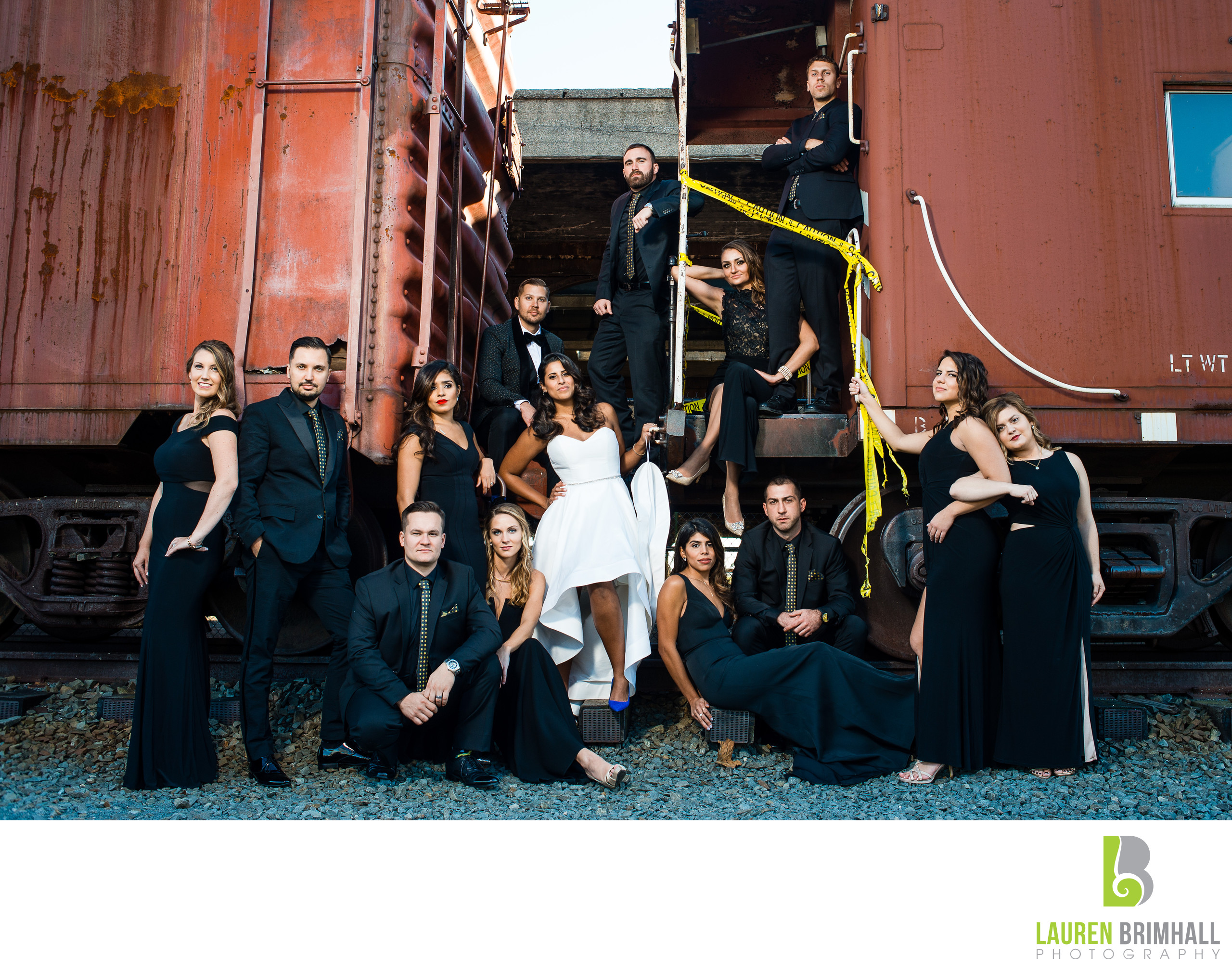 Edgy Posed Wedding Party Portrait - Wedding Photographers - Lauren ...