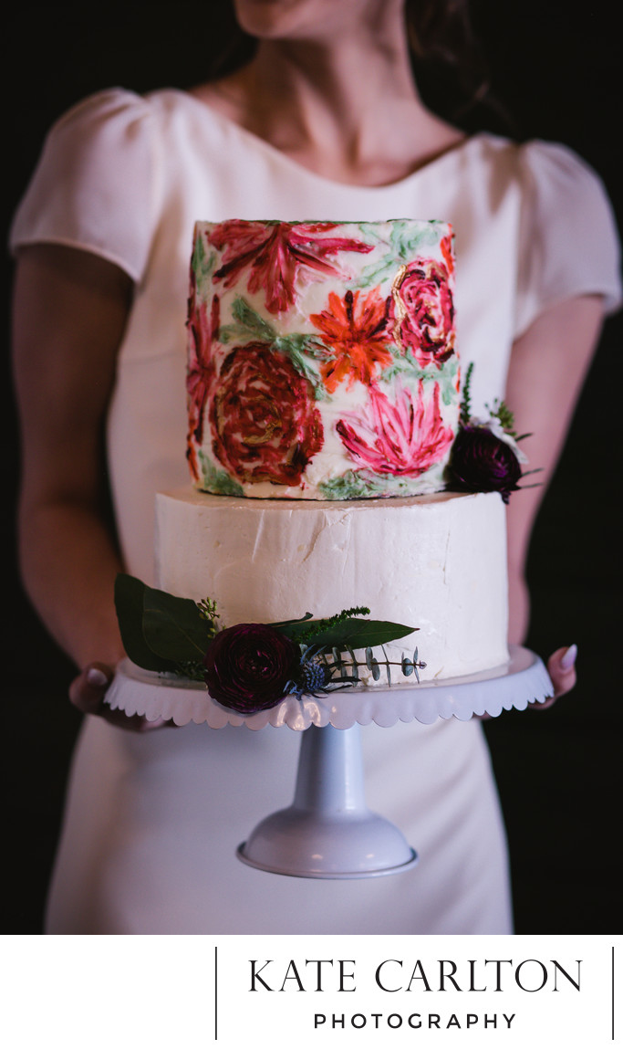 Artistic Wedding Cake Portrait - Kate Carlton Photography