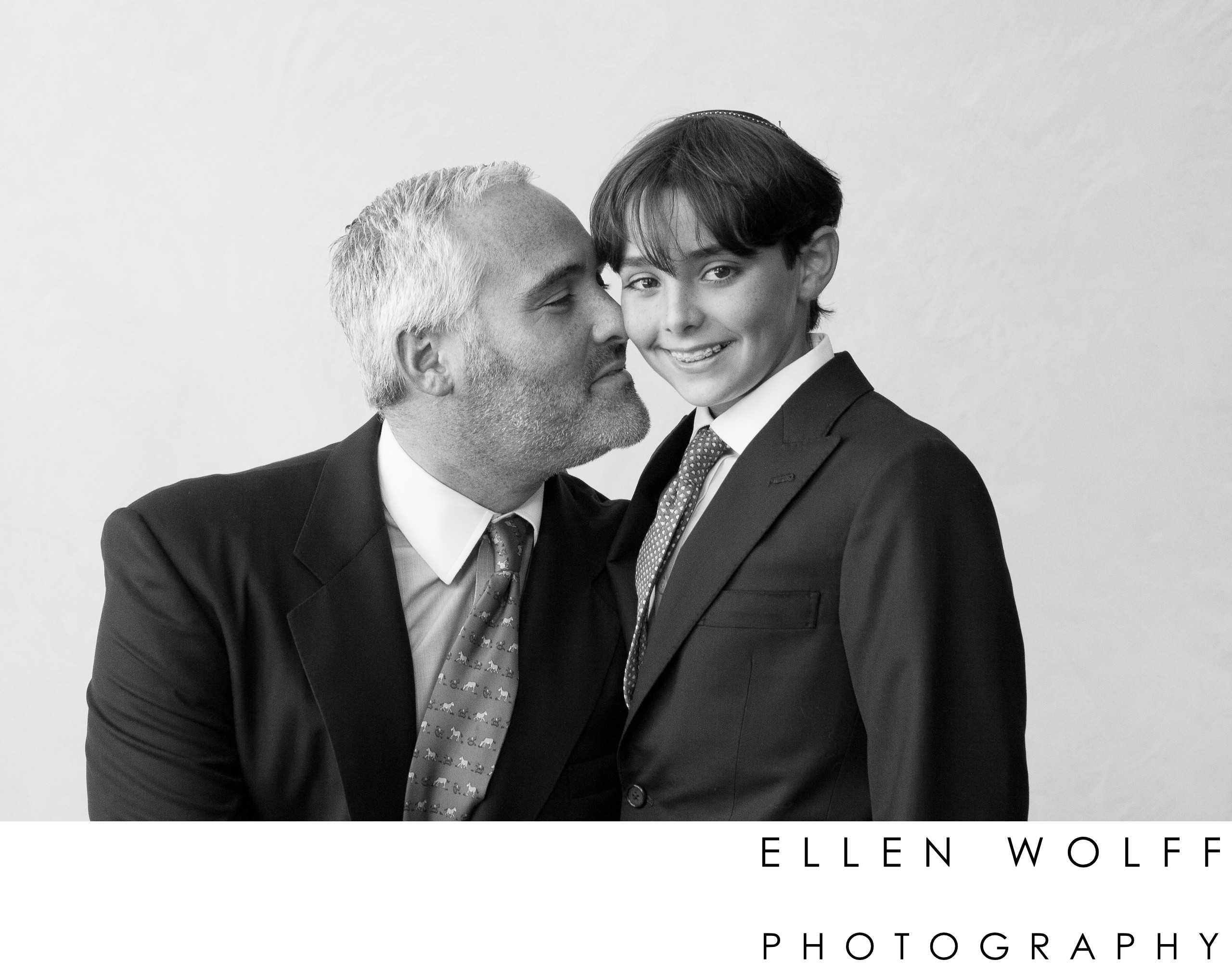 Rodeph Sholom NYC Bar Mitzvah father son portrait - Ellen Wolff Photography