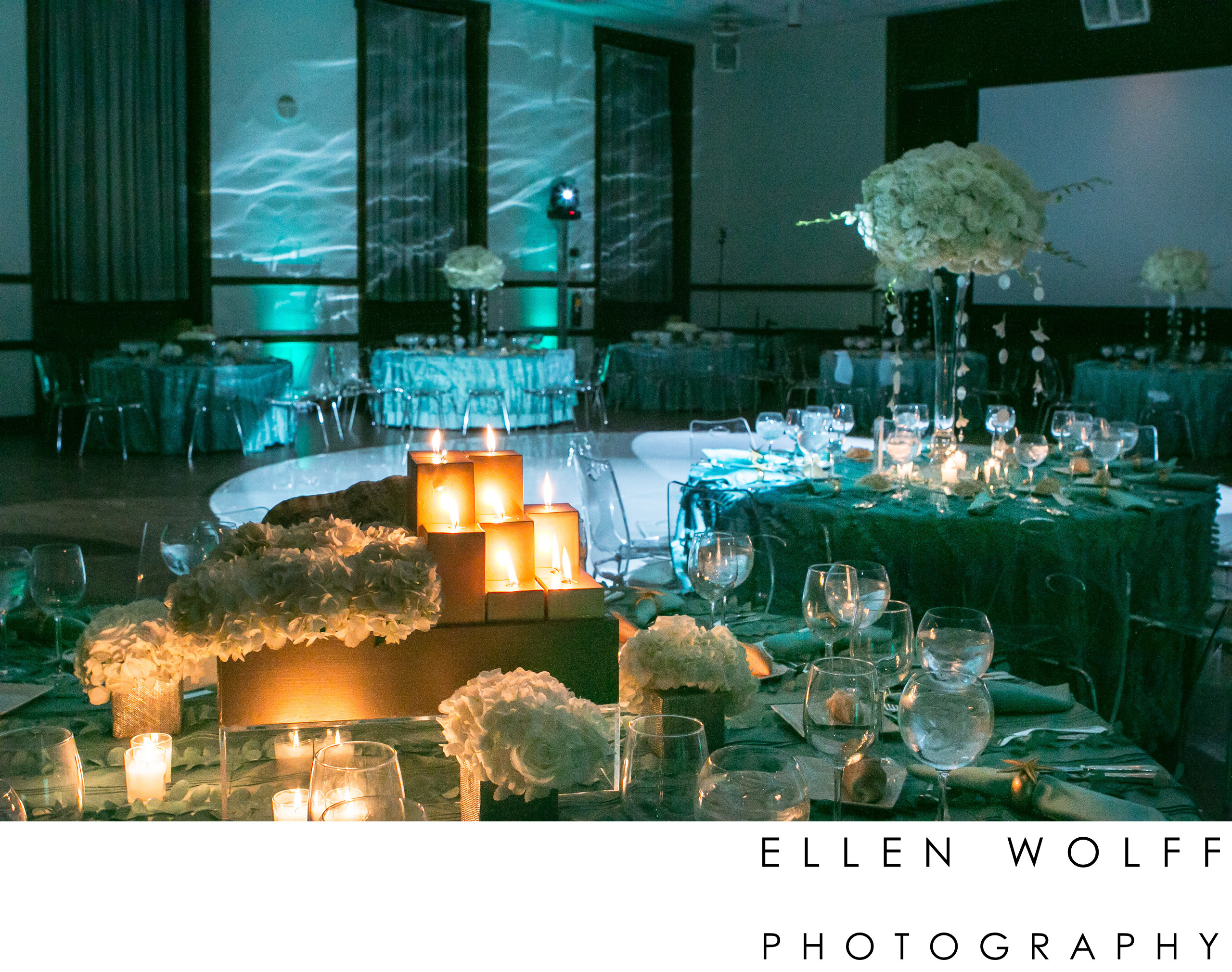 beach theme bat mitzvah decor - Ellen Wolff Photography