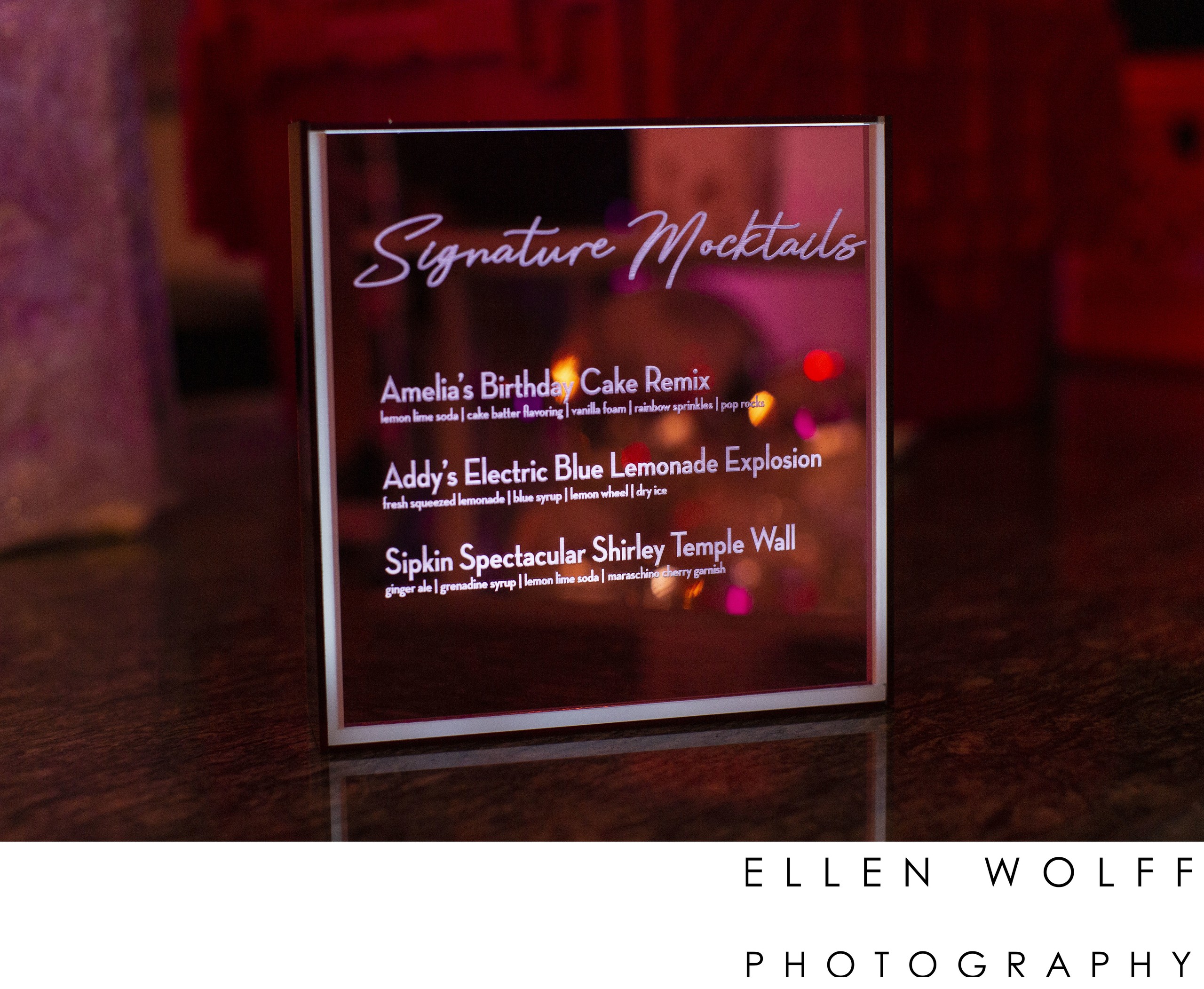 creative mocktail menu - Ellen Wolff Photography