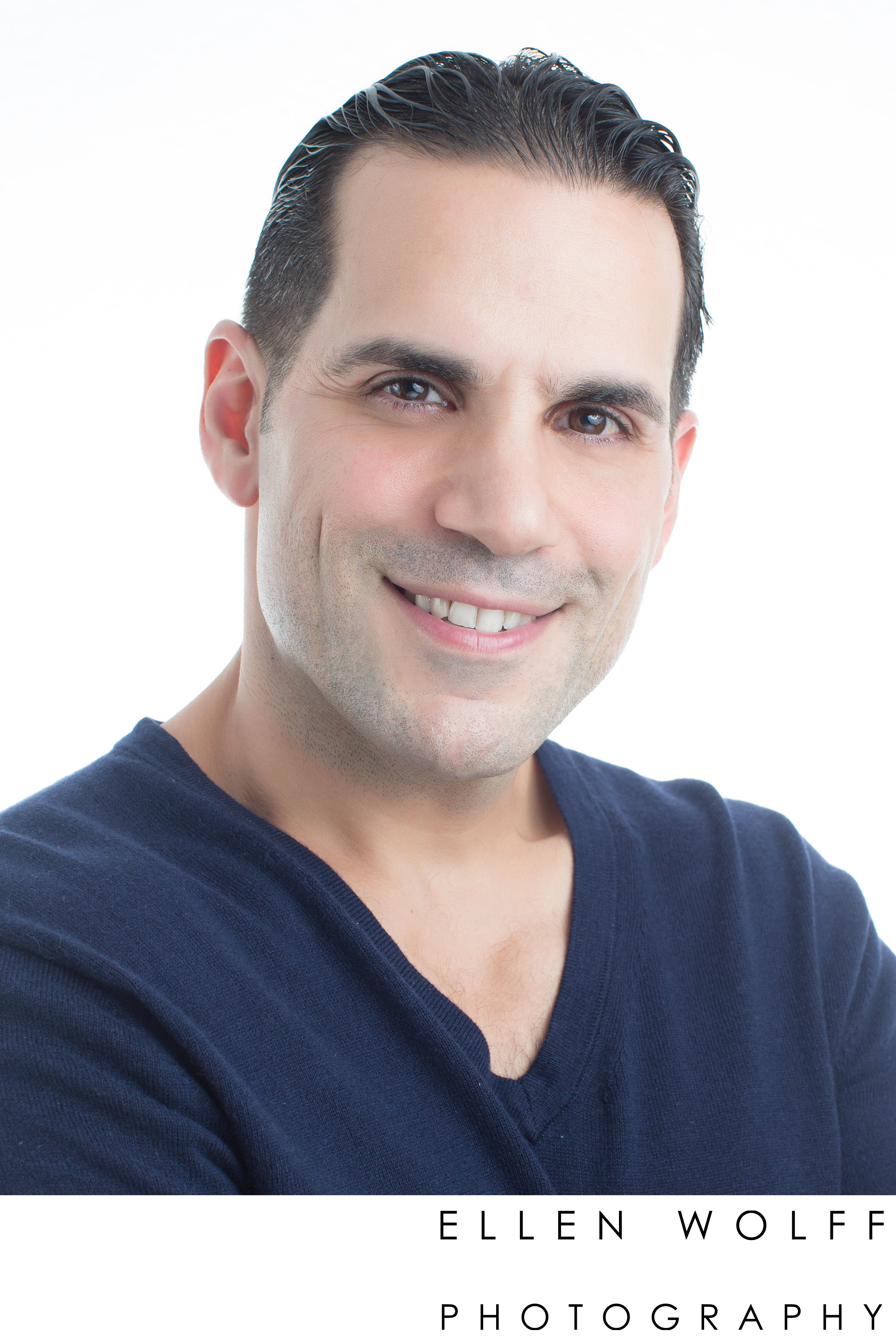 basic actor headshot white background - Ellen Wolff Photography
