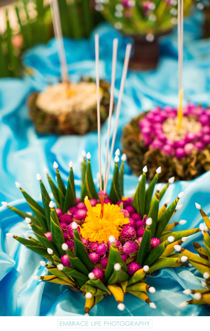 Krathong Table Decorations - Thailand Destination Wedding at Shangri-La ...