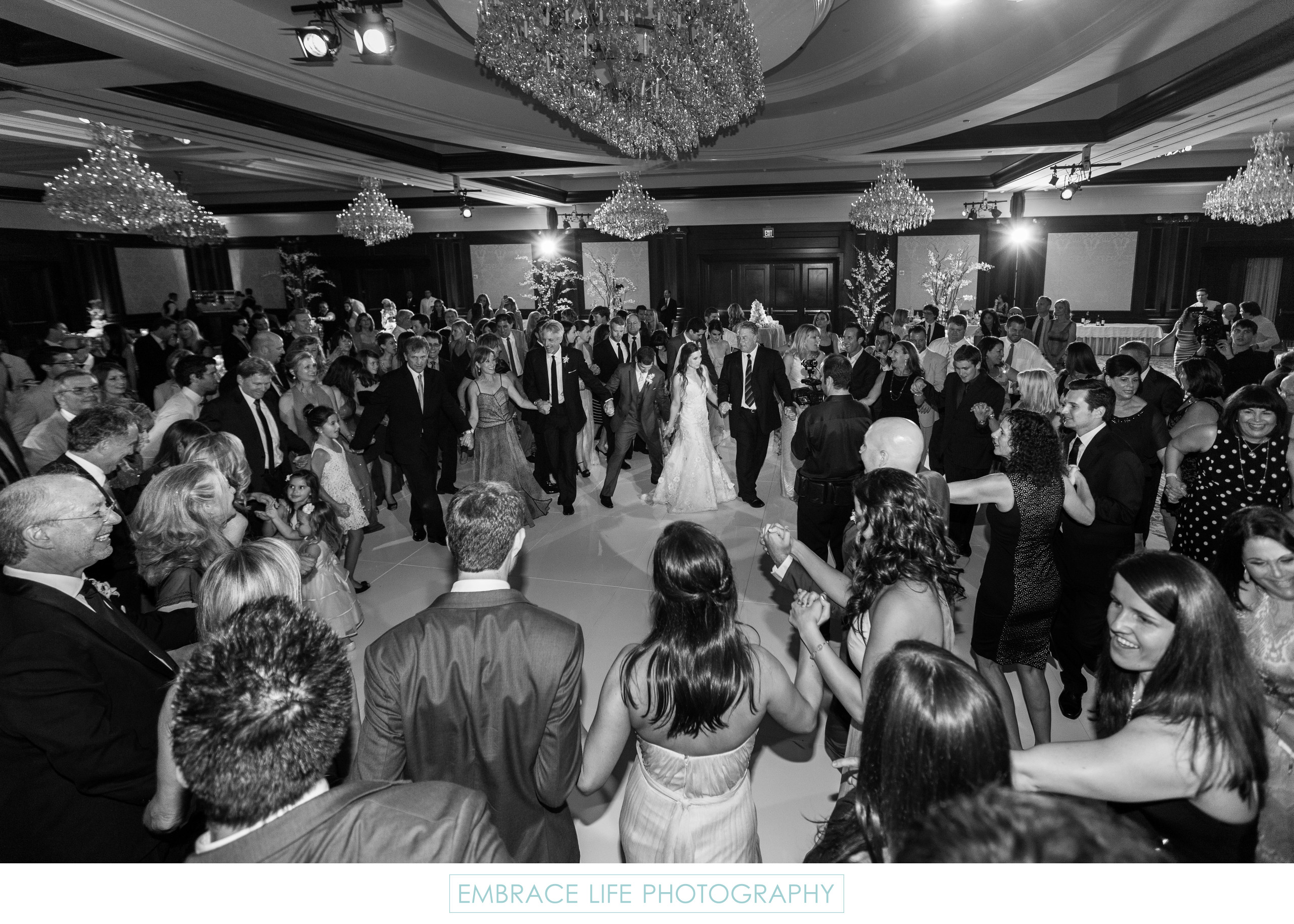 Round White Dance Floor & Crystal Ballroom Chandeliers - Four Seasons ...