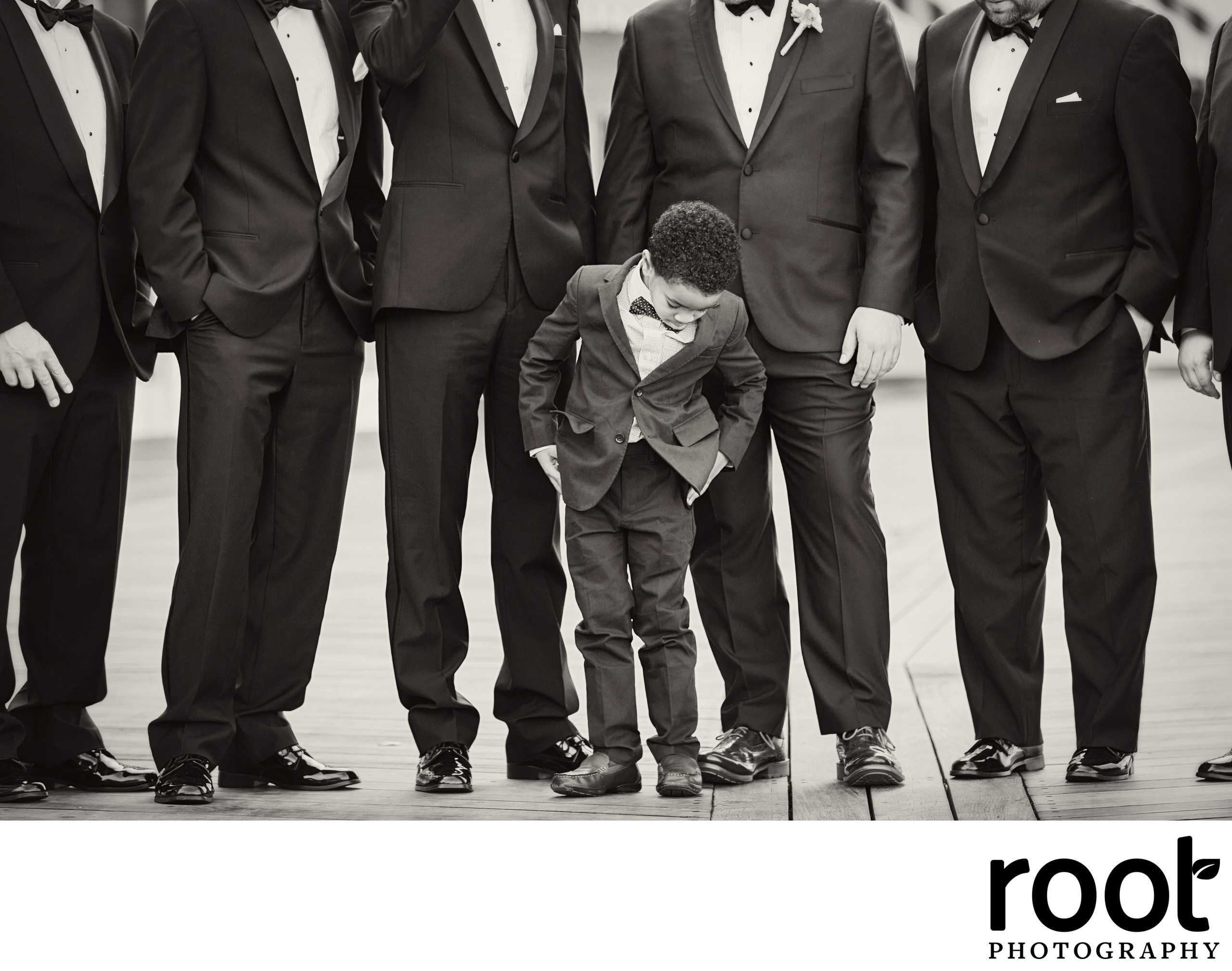Groomsmen and Ring Bearer on the Boardwalk - Root Photography ...