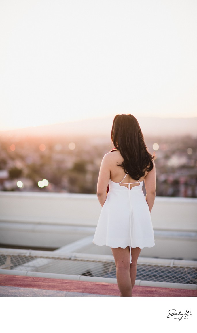 Rooftop Cityscape Graduation Portrait near USC - Iconic Los Angeles ...