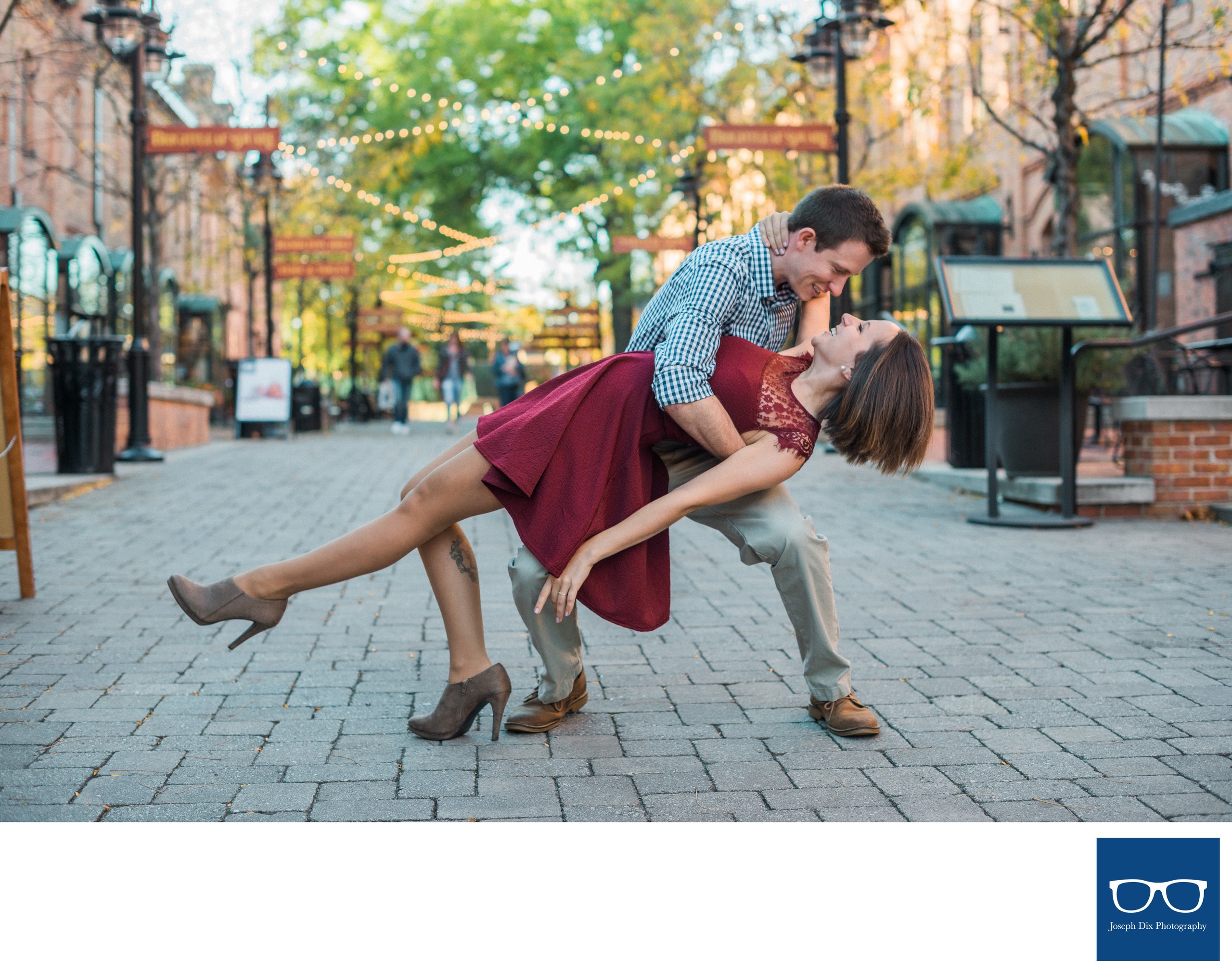 Engaged Couple Dancing at Brightleaf Square in Durham - Asheville ...