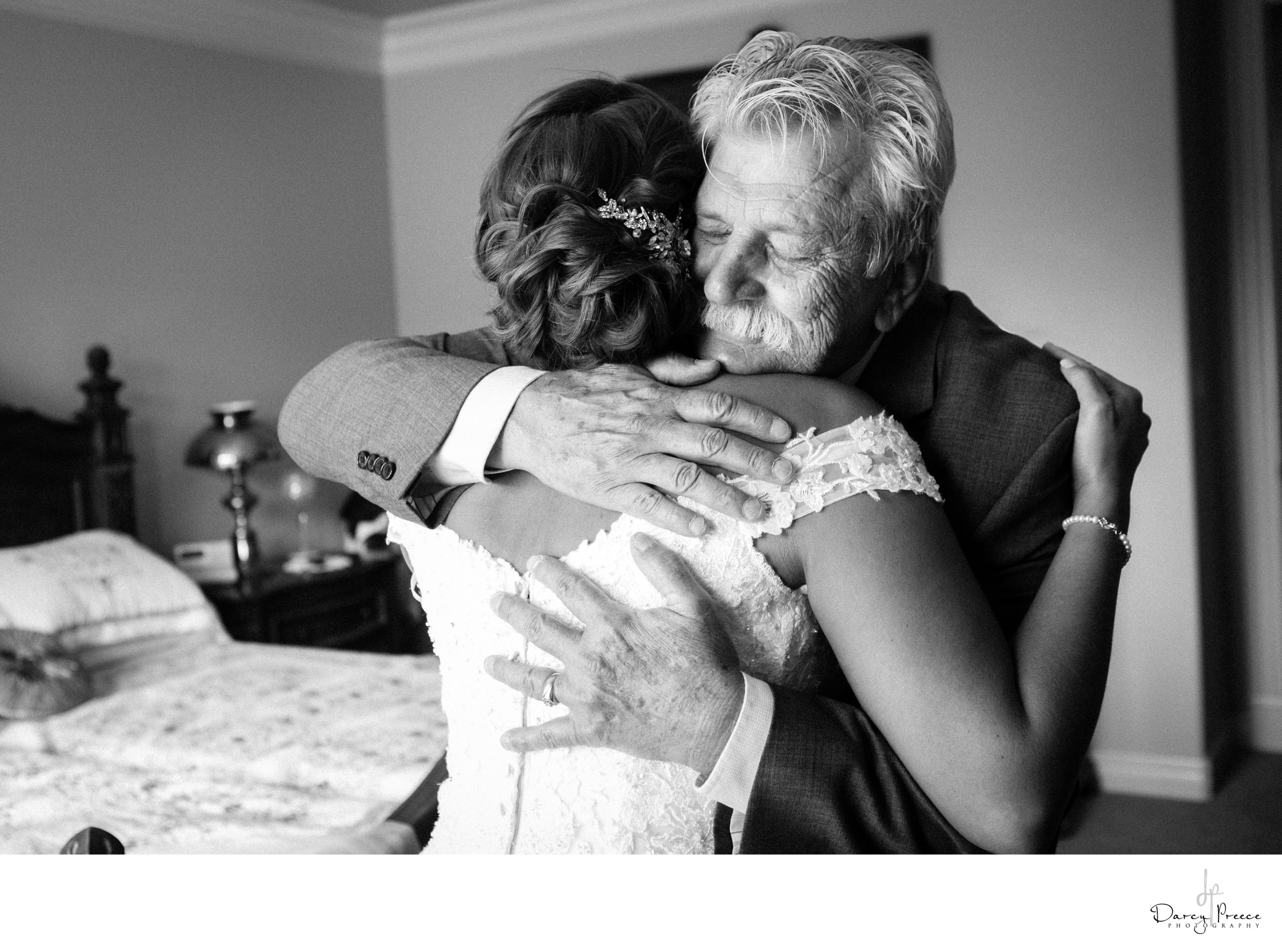 First Look With Dad on Wedding Day - Darcy Preece Photography