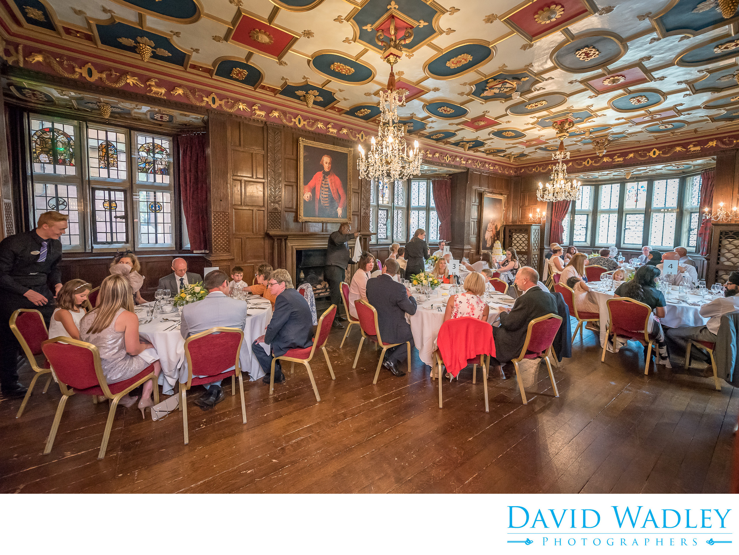 Wedding breakfast photographed at New Hall Hotel in Sutton Coldfield ...