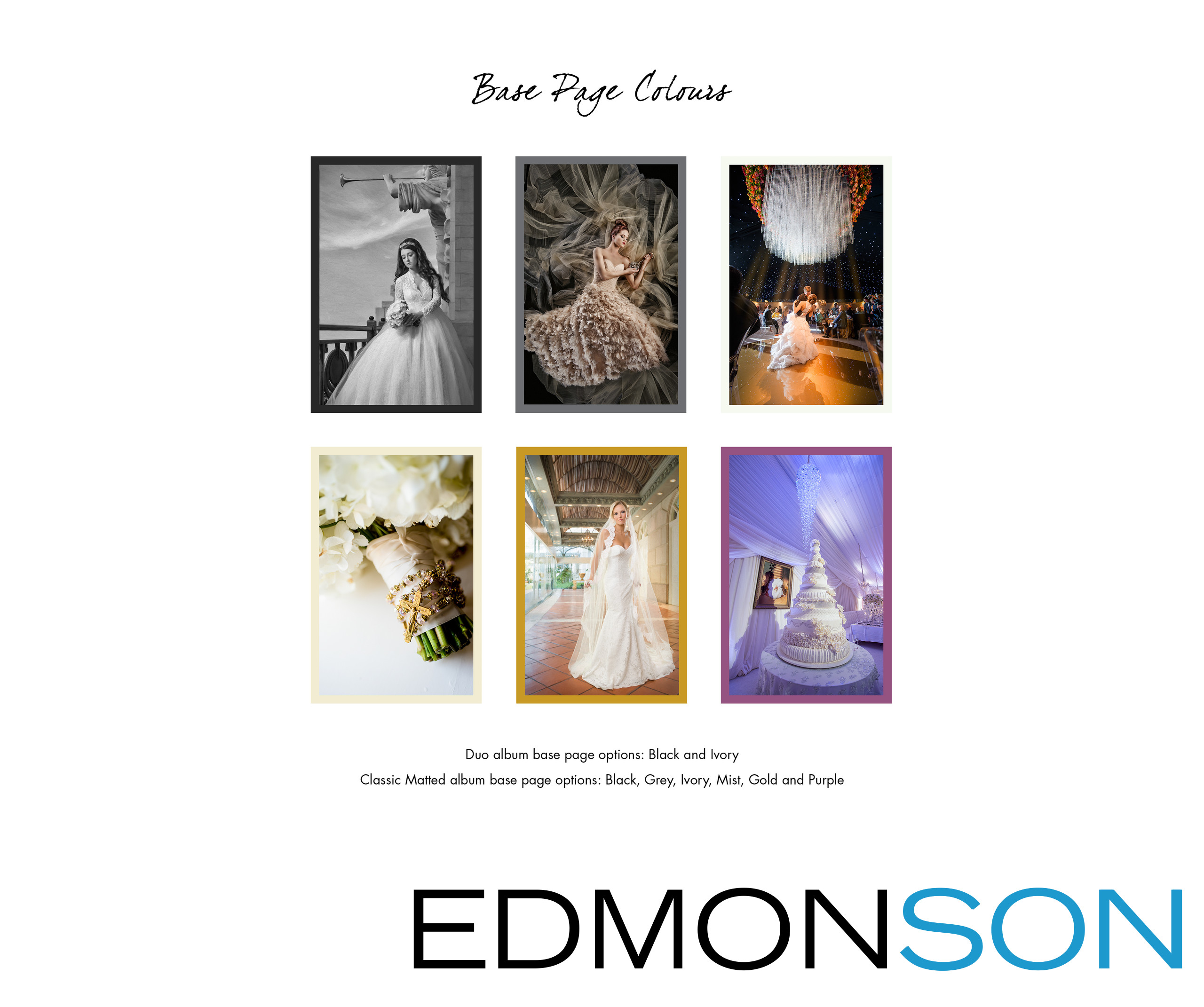 Wedding Album Cover Base Page Colors For Matted & Duo