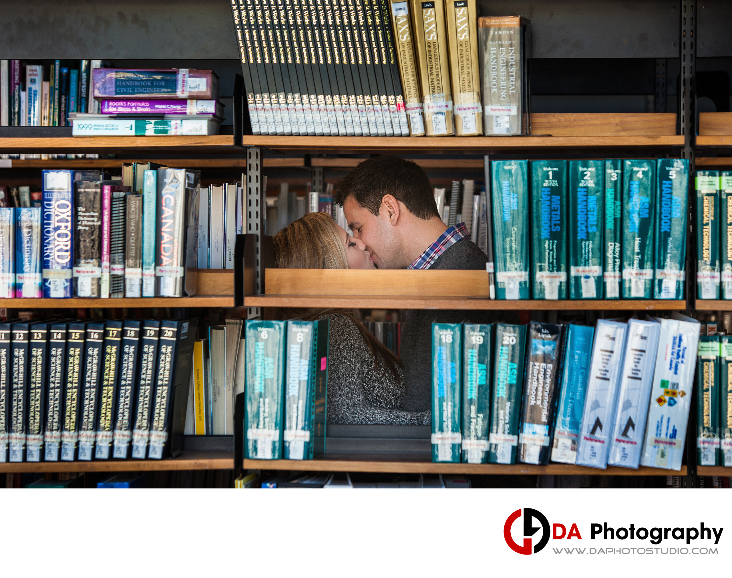 Engagement in Library at Mohawk College - Engagements - DA Photography