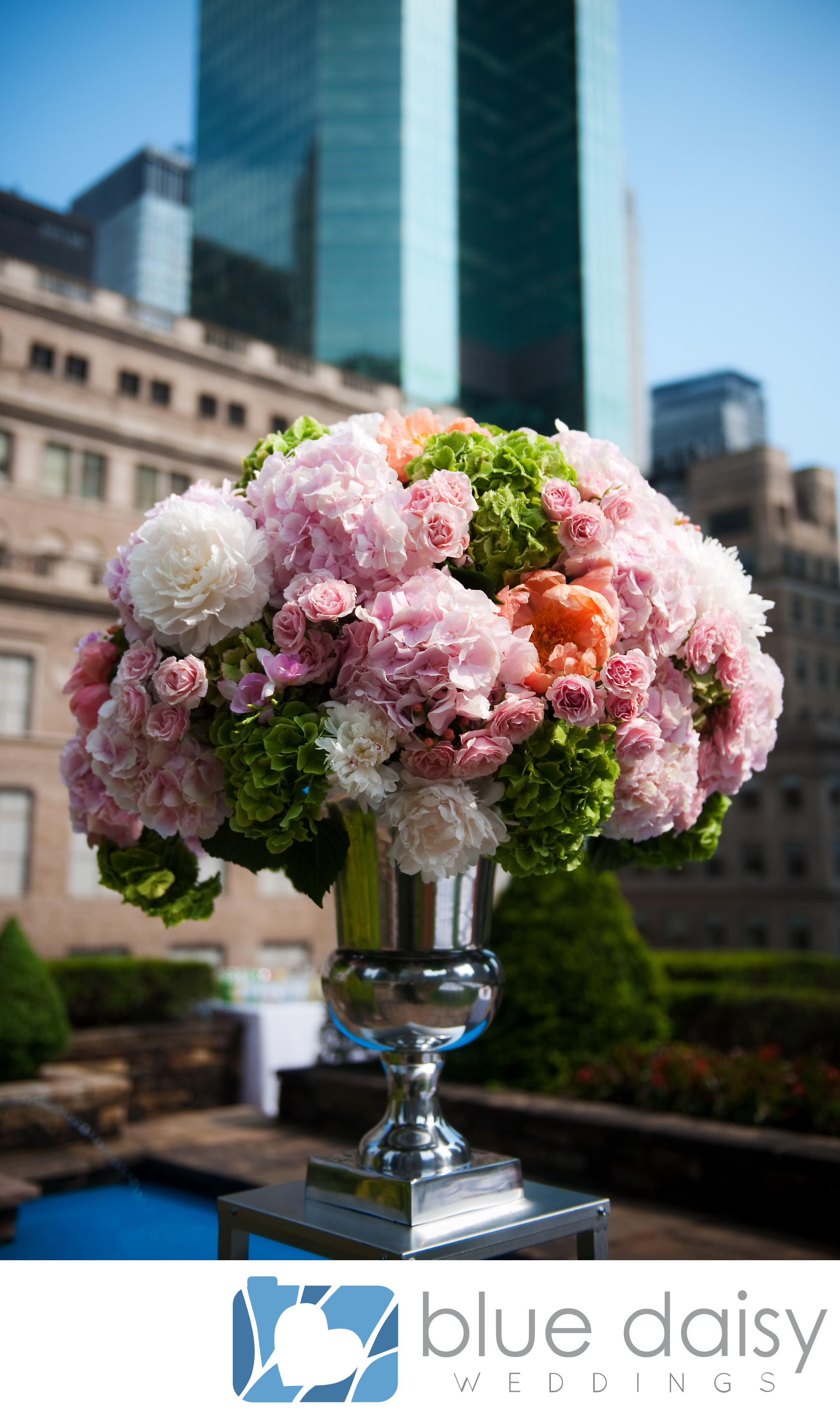 Rockefeller Center NYC rooftop garden wedding flowers - Rockefeller ...