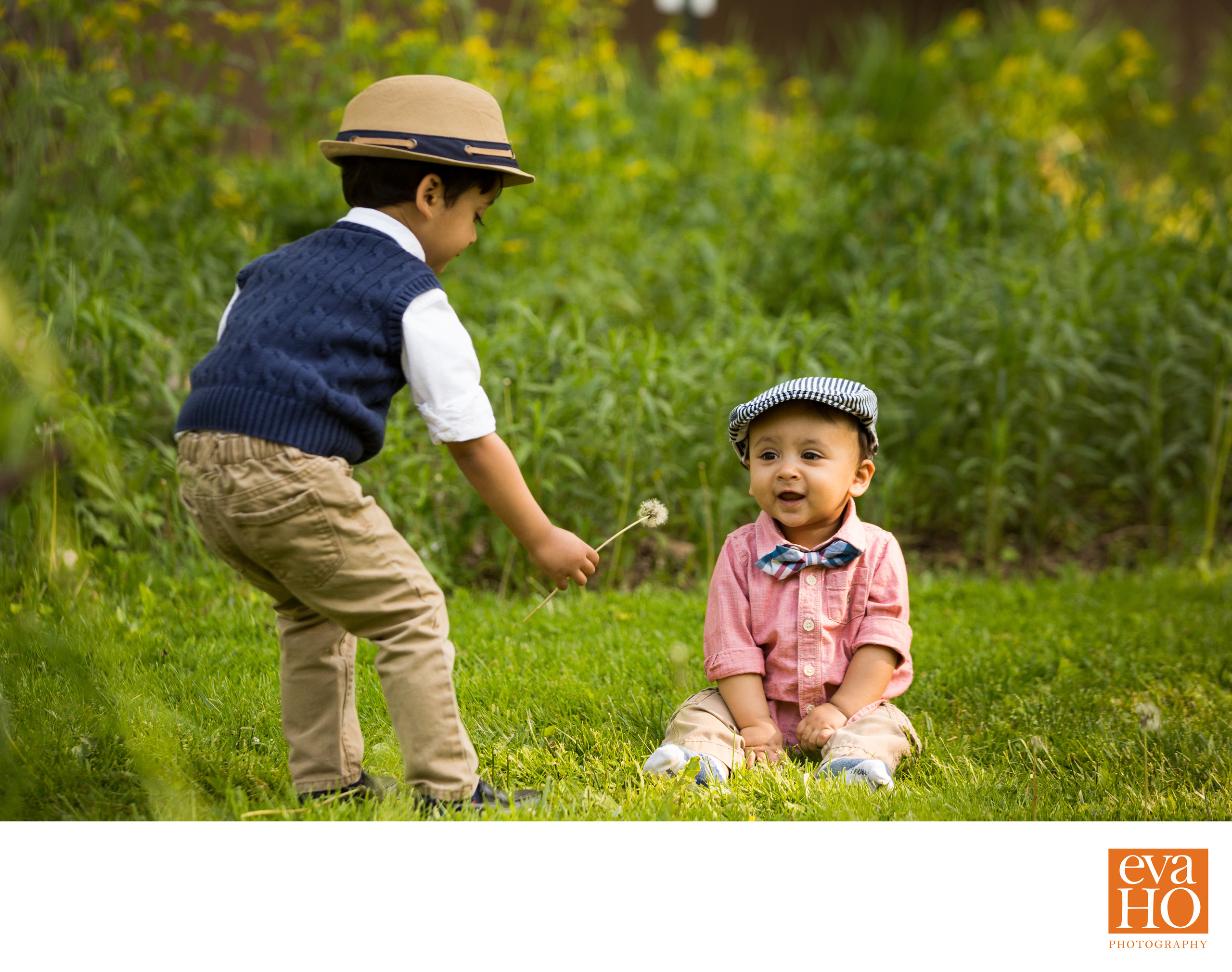 Big Brother Delighting Little Brother in Family Photo - Family Portrait ...