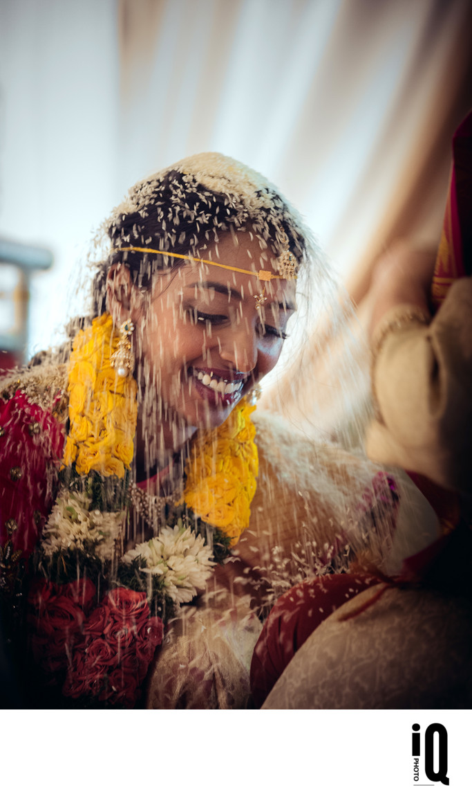 Rice Throwing at Indian Wedding - Indian Wedding Photography in SF Bay Area